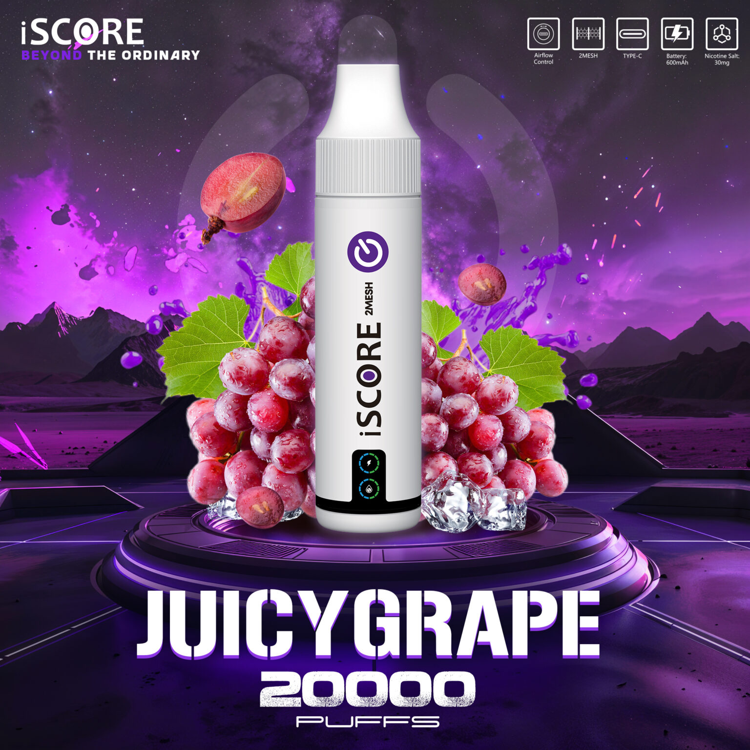 i11 – Juicy Grape :: องุ่น 🍇🍬 - จำหน่ายพอตใช้แล้วทิ้ง iScore